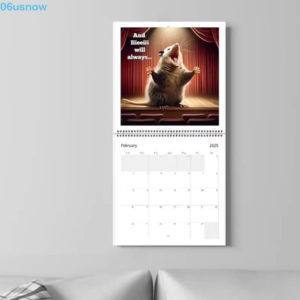 USNOW 2025 Wall Calendar, Novelty Creative Funny Screaming Opossum ...