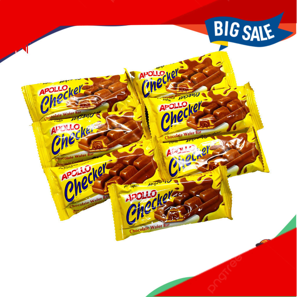 (7pcs) HALAL Wafer Apollo, Biskut Coklat Apollo Checker Chocolate Wafer ...