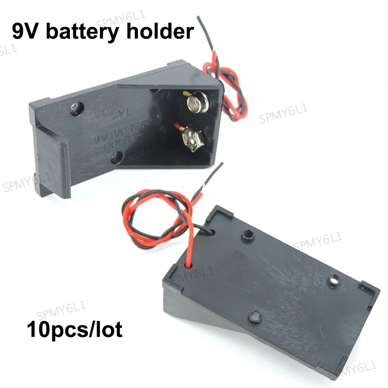10pcs/lot 9V Battery Clip Holder 9V DC Battery Case connector Box 2pin ...