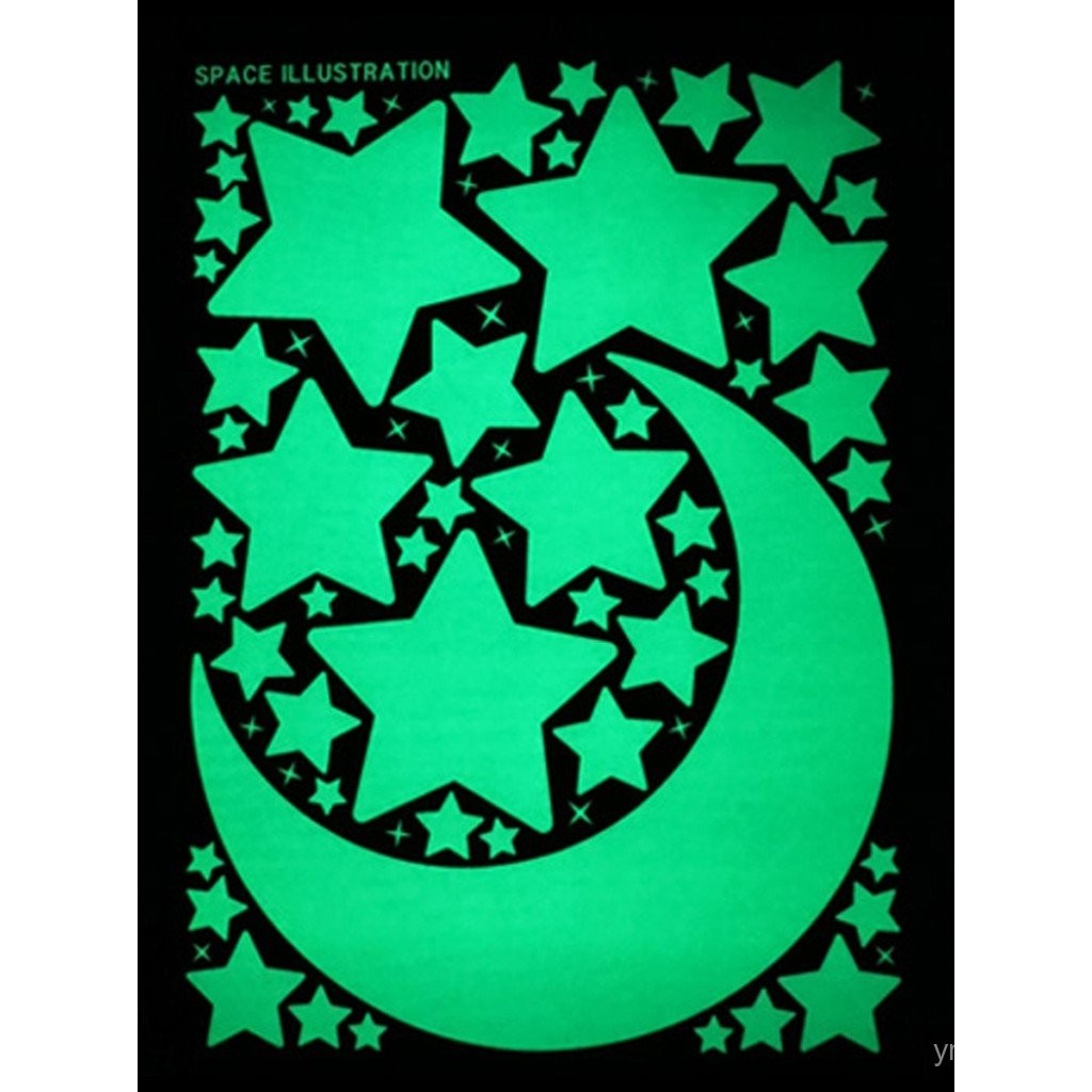 Luminous Stickers Star Moon Large Fluorescent Roof Wall Roof Ceiling ...