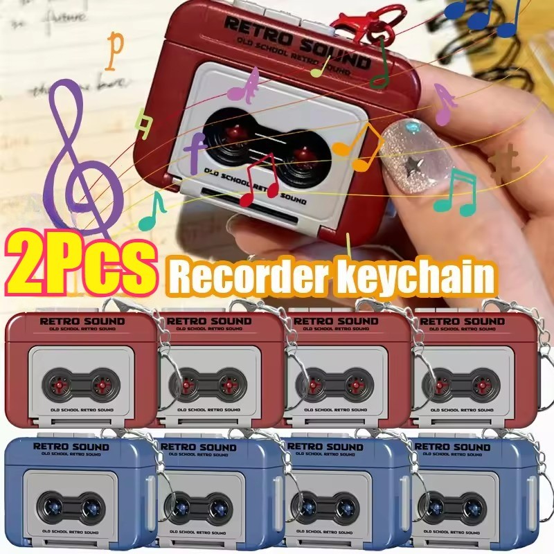 Creative Mini Tape Recorder Keychain - Retro Cassette Recorder Portable ...