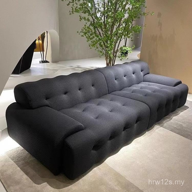 Silent Style Fabric Sofa Living Room Small Apartment Three-Seat Lamb ...