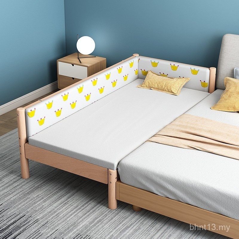 Solid Wood Children's Bed Splicing Bed l Crib Splicing Large Bed Beech ...