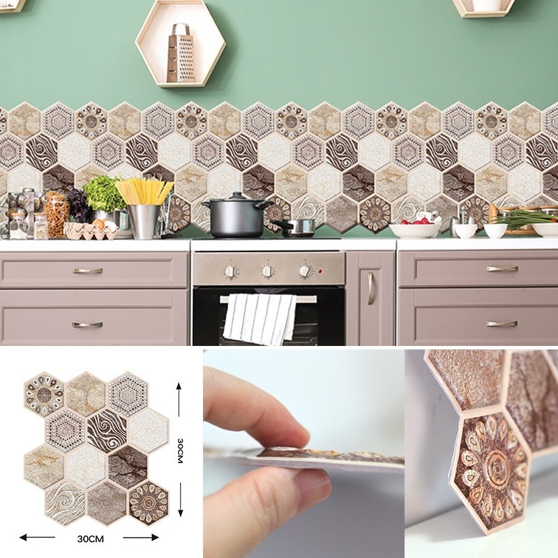 3D tile sticker Wallpaper Waterproof sticker self-adhesive PVC Oilproof ...