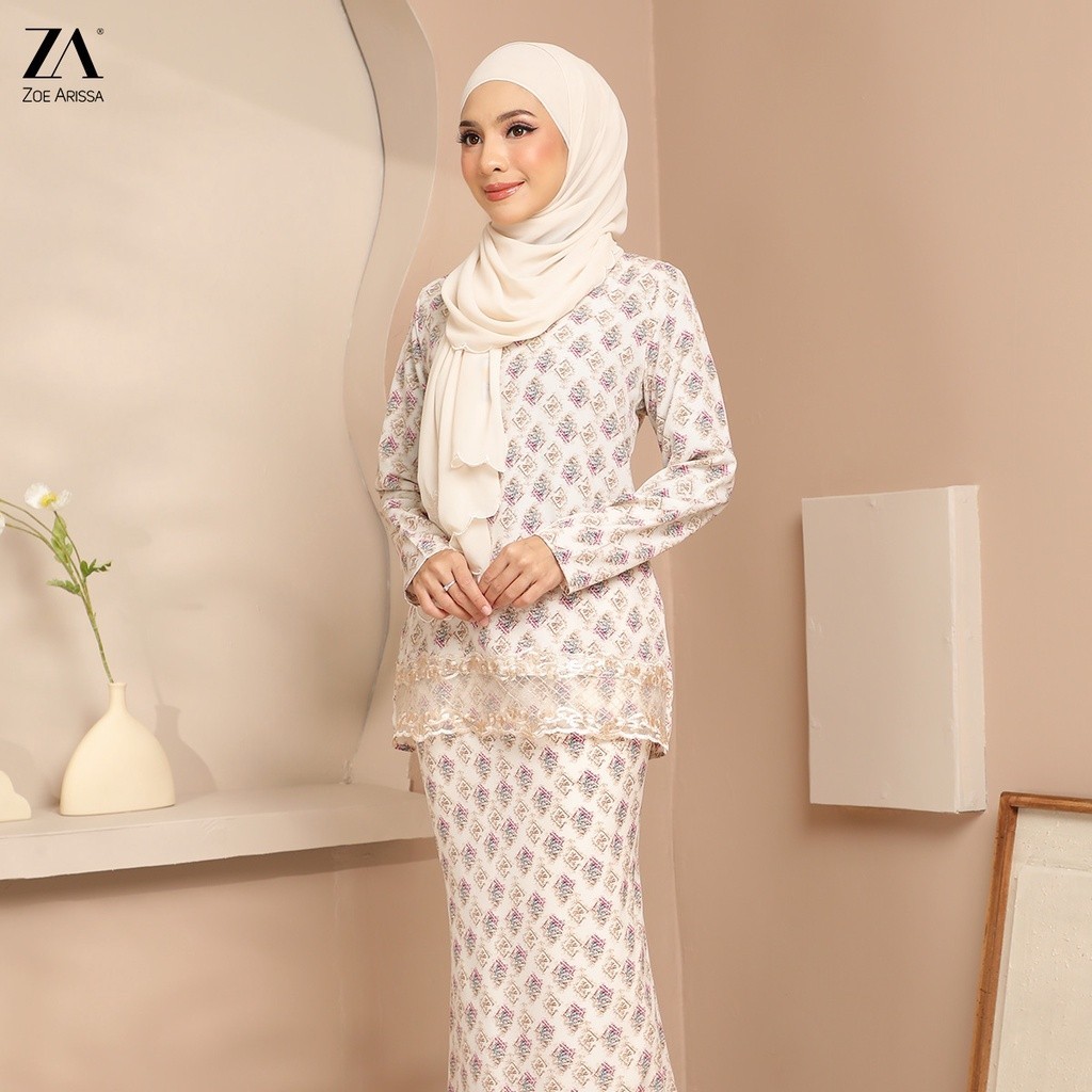 Remilly Baju Kurung Raya 2024 lace printed baju raya 2024 viral baju ...