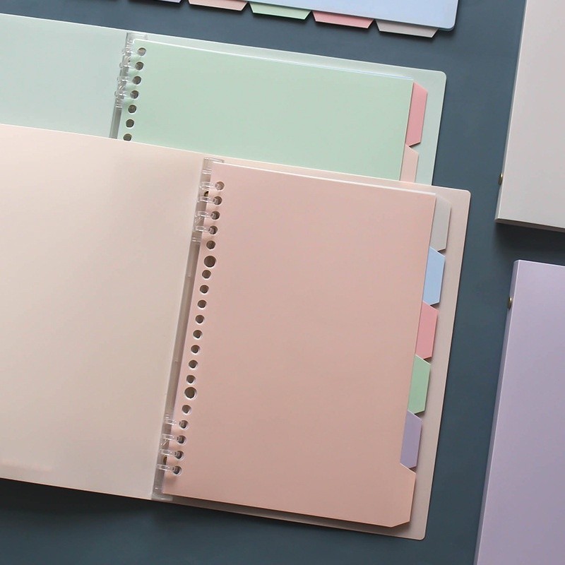 A5(20 holes)/B5(26 holes) Soft Pastel Color Binder Notebook Refillable ...
