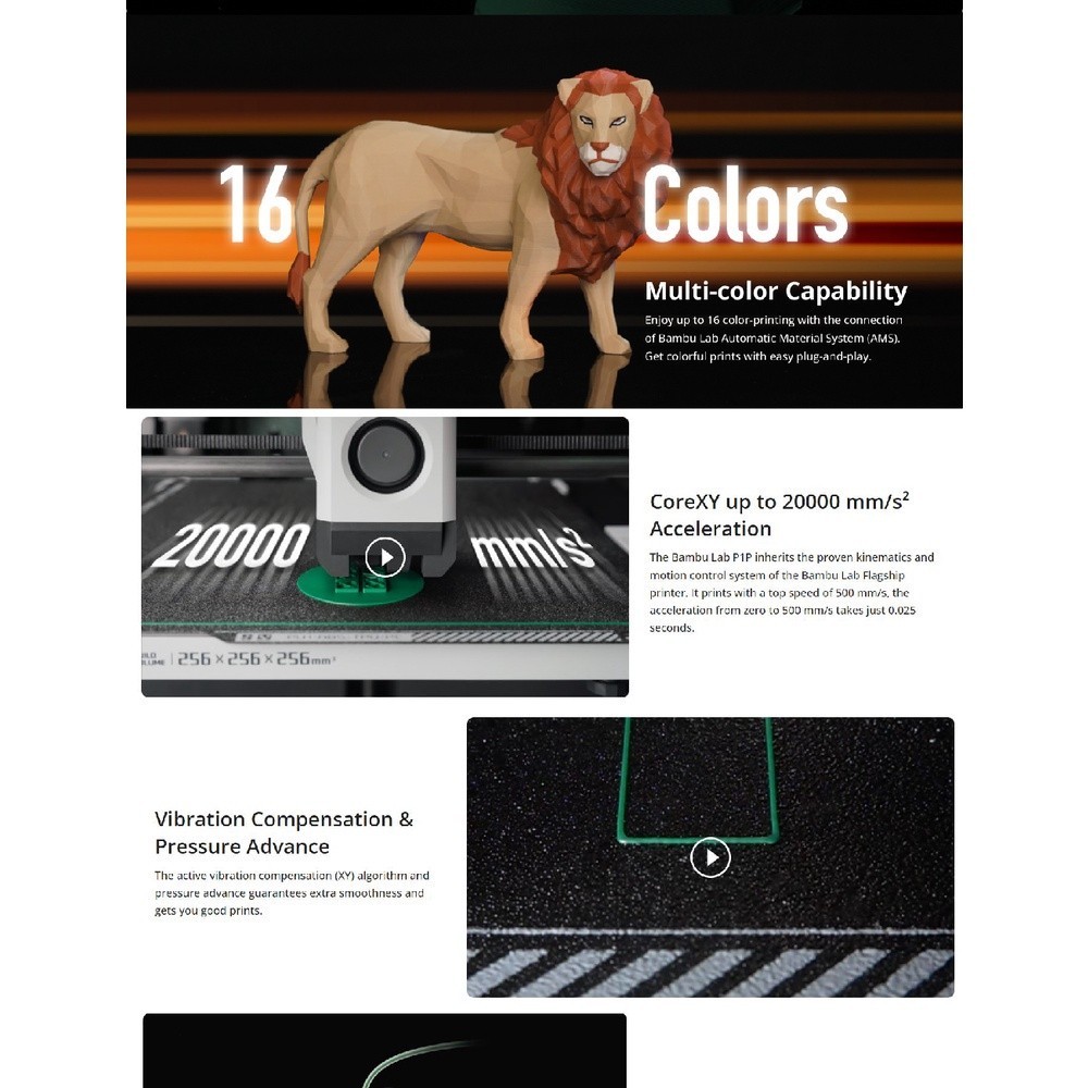 Bambu Lab P1 Series P1P / P1S / P1S Combo High Speed Printing FDM 3D ...