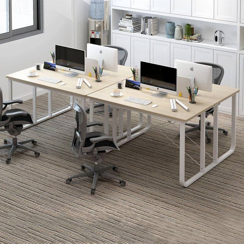 Four Person Office Desk for Employees, Simple Modern Two Person ...