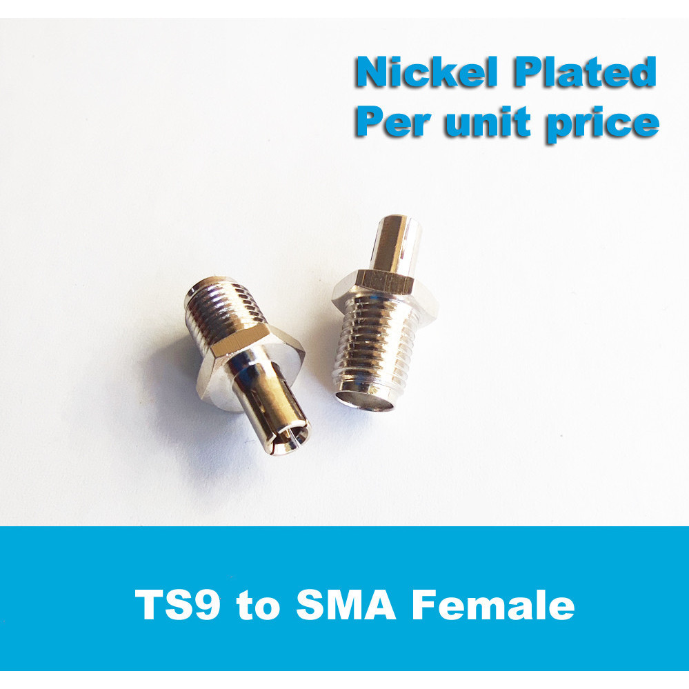 SMA Female to TS9 Male RF Straight Adapter Connector (NICKEL PLATED ...