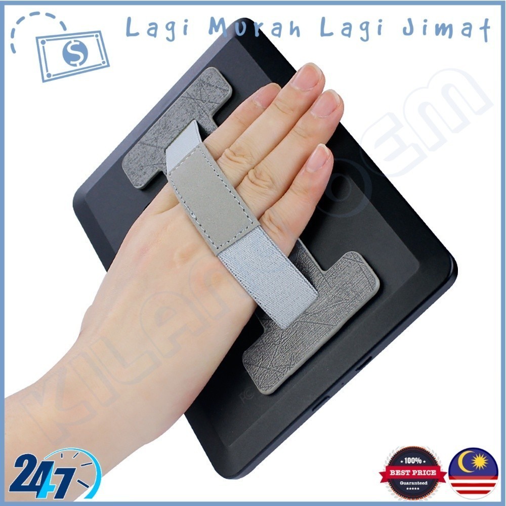 Universal Tablet Hand Strap PU Leather Handle Grip Elastic Belt Holder ...
