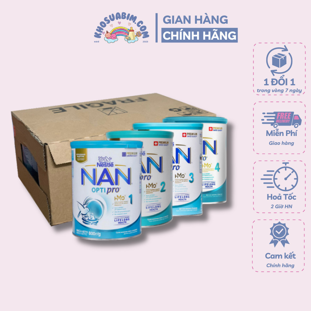 [HSD 2025] [Box] Nan Nga Milk Optipro Nestle No.1, 2, 3, 4 - Formula ...