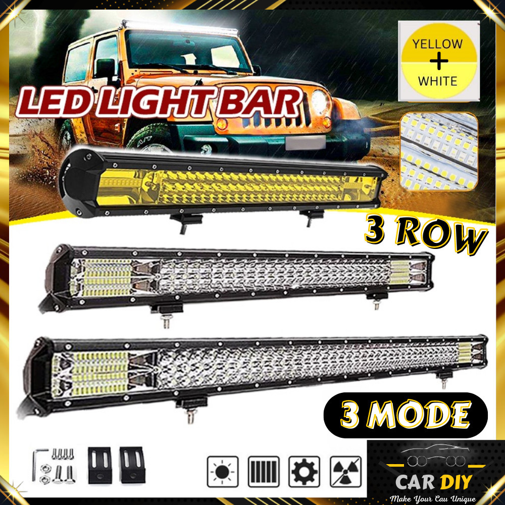 CAR DIY 12V 24V Led Light Bar Super Bright 3 Row Off-Road Lorry Car ...