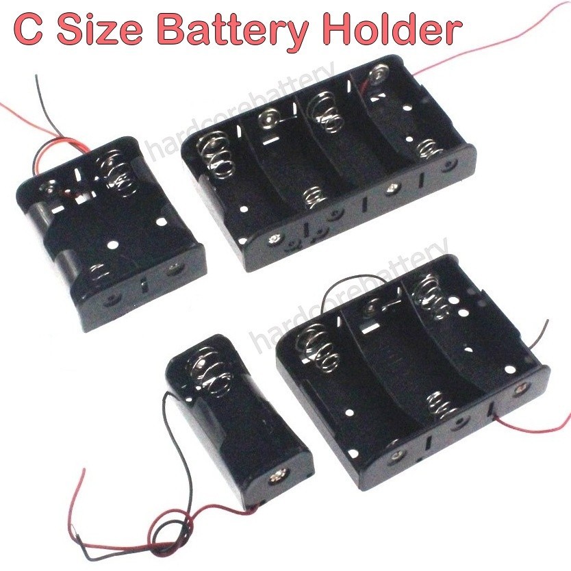 Battery C Holder 1 2 3 4 Slots Battery Holder Wire Lead Casing Box ...