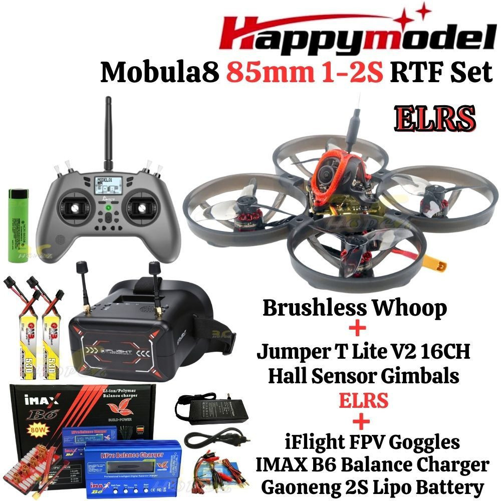 Happymodel Mobula8 85mm 1-2S X12 V3.0 5-IN-1 AIO Whoop +RadioMaster ...