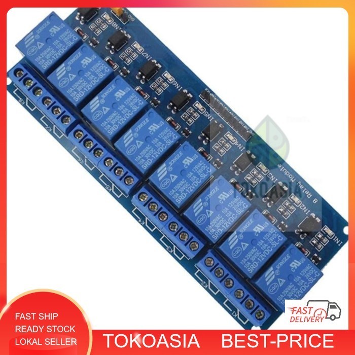 5V 12V 8-Channel optocoupler Relay Module, 8 Channel Relay Shield ...
