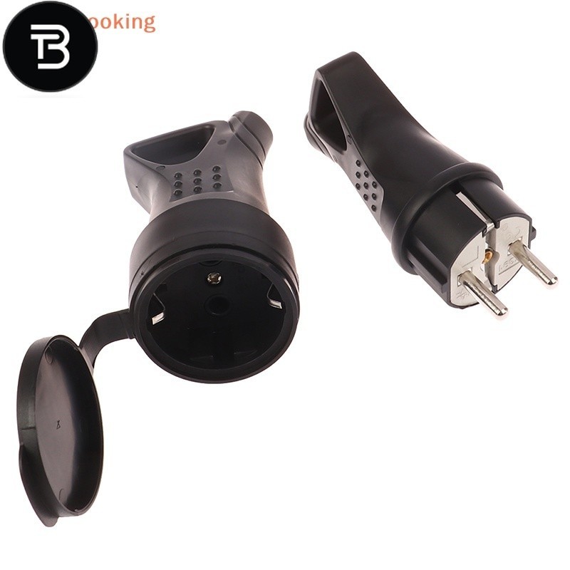 TB [LargeLooking] EU Rubber Waterproof Socket Plug Electrial Grounded ...