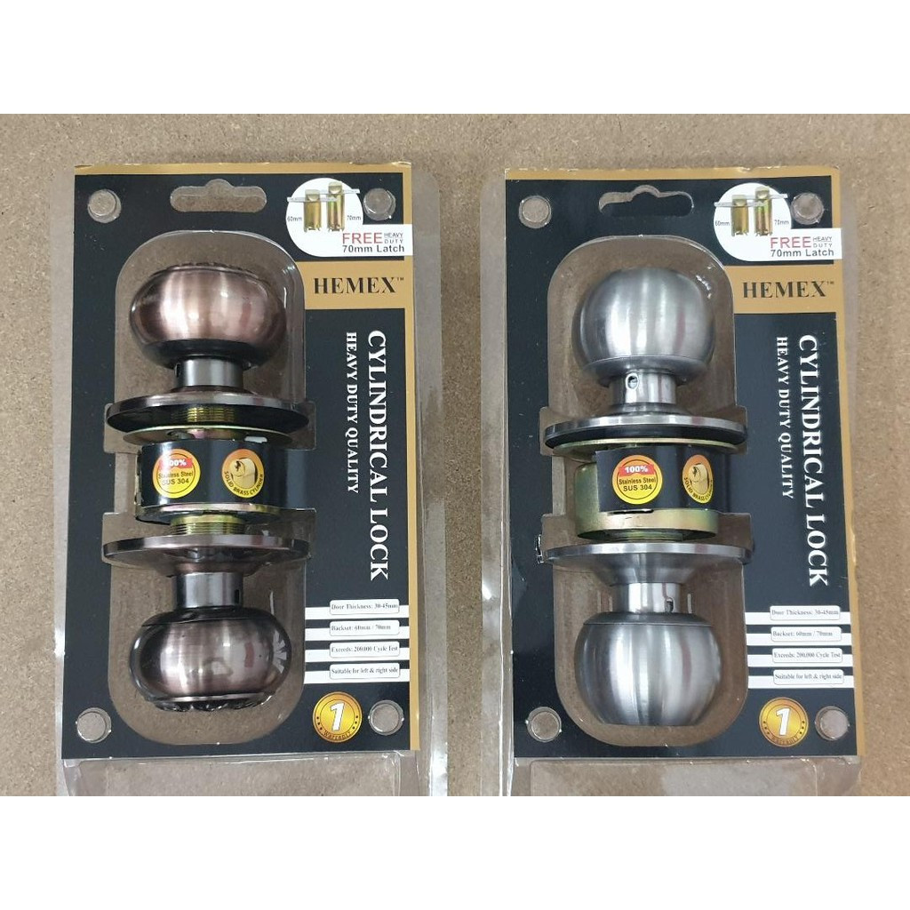 HEMEX Heavy Duty Cylinder Lock Set ( Free Extra 1PC 70mm Latch ...