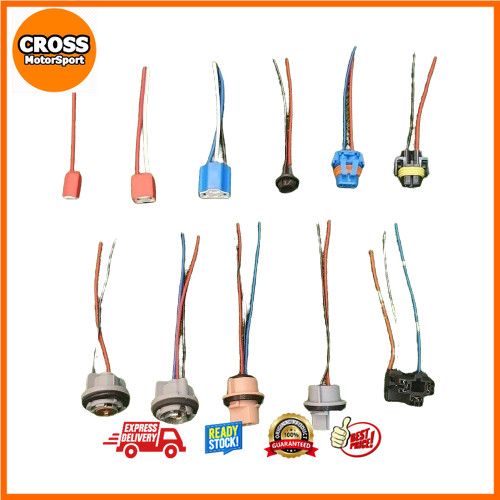 CAR HEADLIGHT BULB SOCKET FOR H1/H3/H4 CERAMIC/H4 ORI TYPE/H7/H8/H11/HB3/HB4/T10/T20 1 PIN & 2 ...