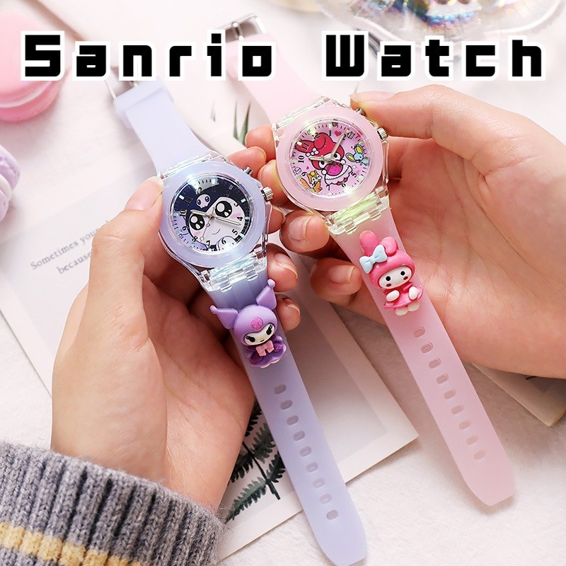 Sanrio Kids Watch Jelly Color Kuromi LED Light Watch for Kids jam ...