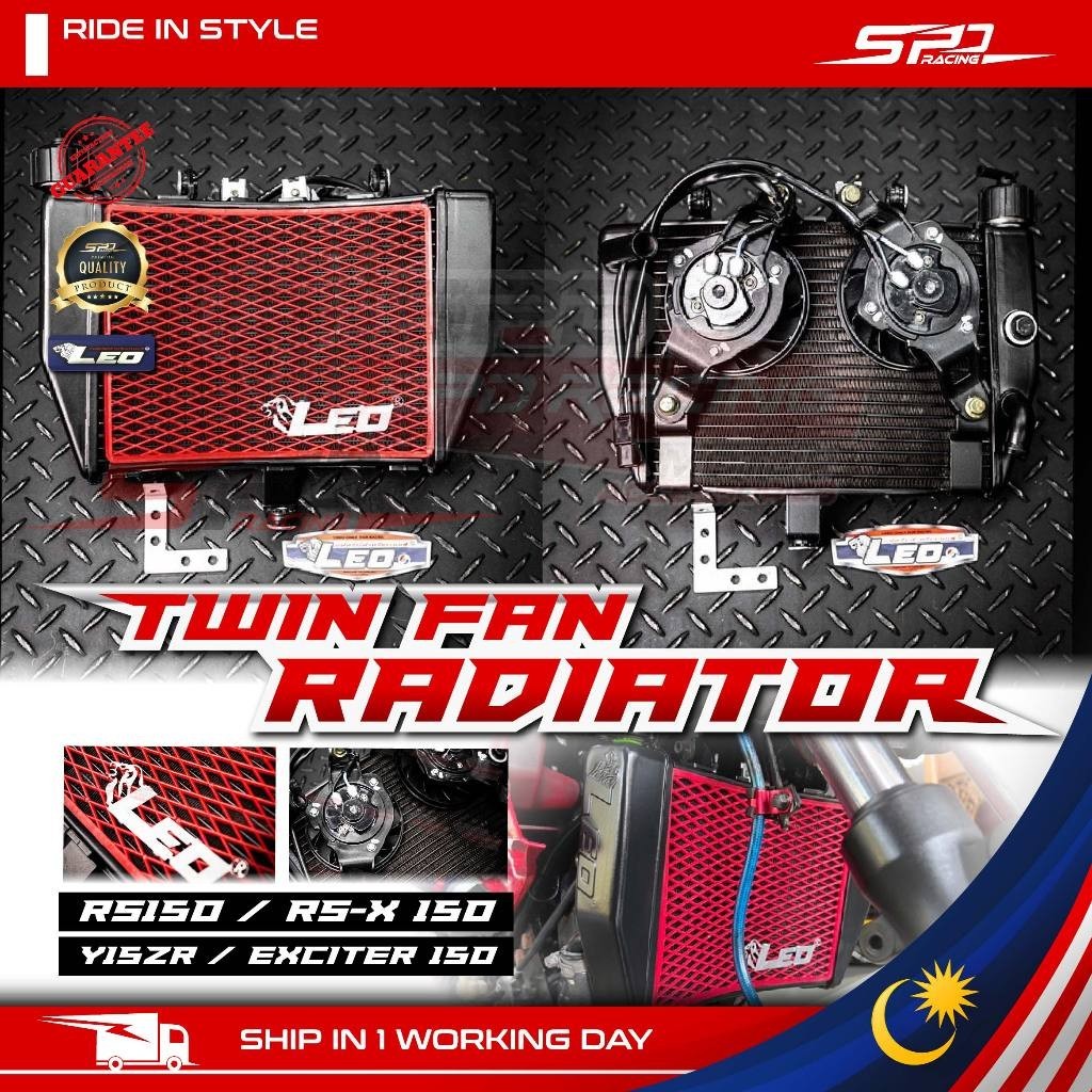 Big Radiator LEO Racing RS150 RS-X 150 Y15ZR Y15 Twin Fan 2 System ...