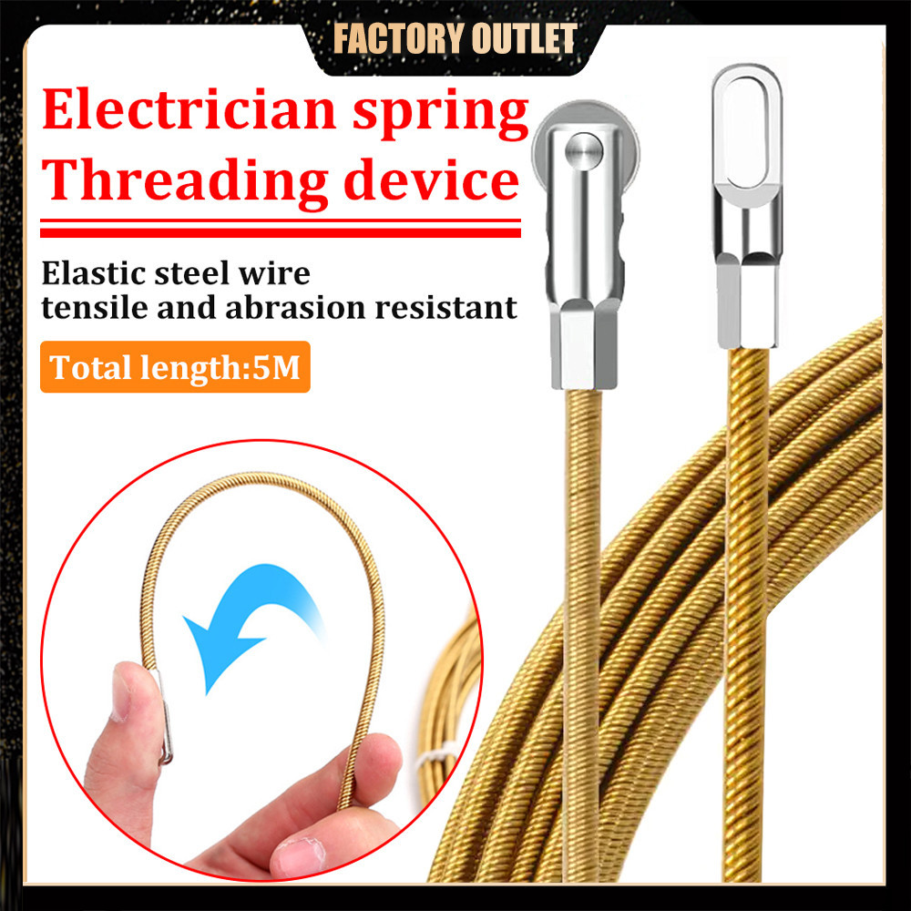 Universal wire thread device 5/10m spring highly elastic cable pull ...