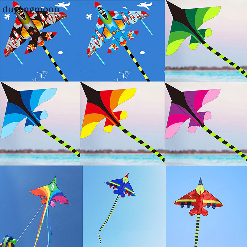 (duyongmoon) Cartoon Children Kite Blue Red Fighter Rain Plane Kite For ...