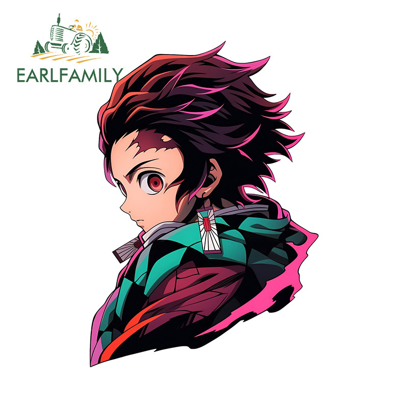 EARLFAMILY Demon Slayer Kamado Tanjirou Car Stickers Personality Water ...