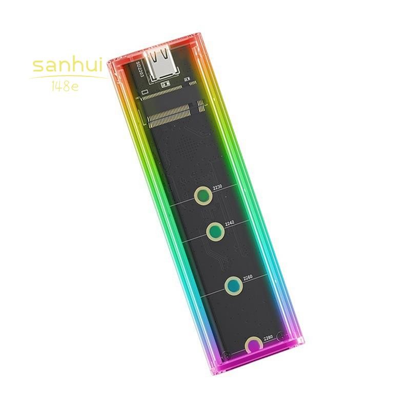 M2 SSD Case M.2 NVME SSD Enclosure Portable SSD RGB Transparent Hard ...
