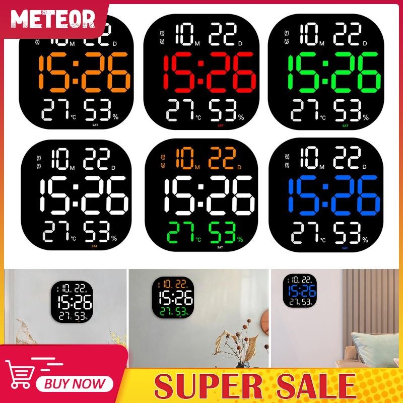 [meteorMY] Digital Wall Clock with Temperature Humidity USB Powered ...