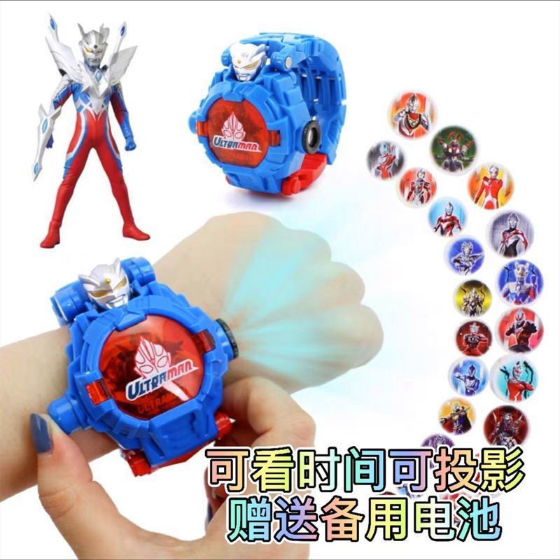 Children's Toys Ultraman Projection Watch Buzz Light Cartoon Electronic ...