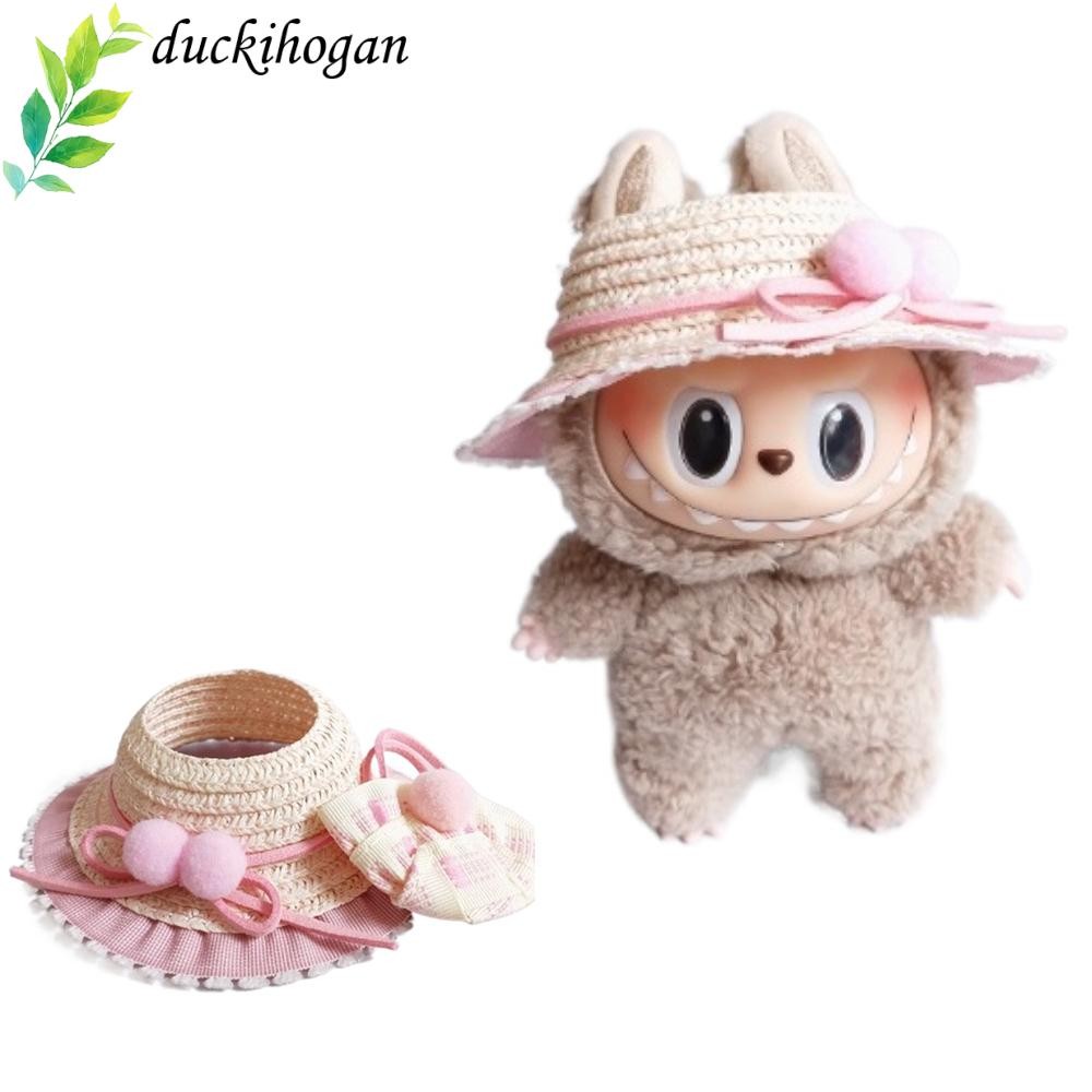 DUCKIHOGAN Labubu Headdress, Leaky Ear Bag Accessories Labubu Straw Hat ...