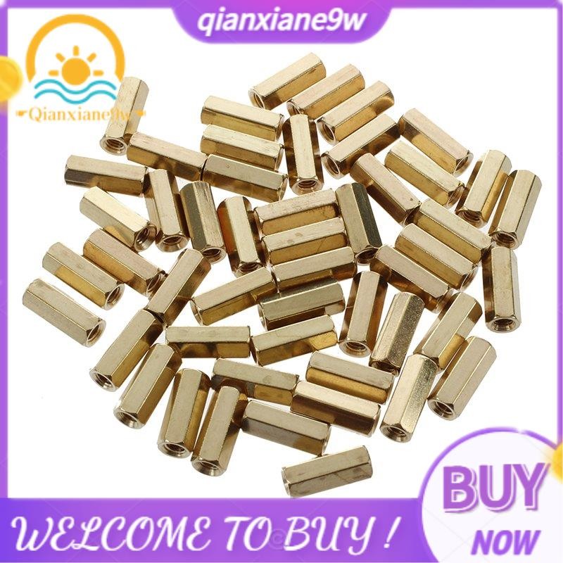 12mm Long Metal Hexagonal M3 Female Thread PCB Standoff Spacers 50 Pcs ...
