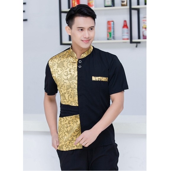 Thai Two-Tone Male Traditional Short Sleeve Shirt Asean Shirt Barong ...