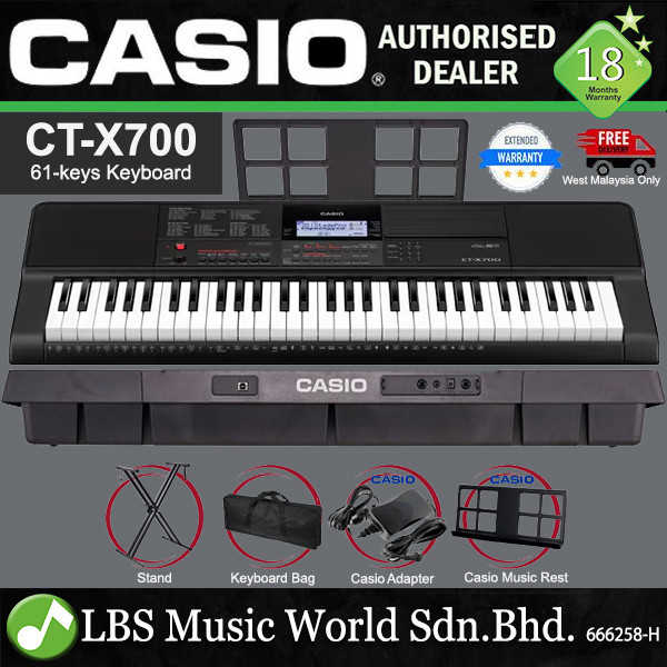 Casio CT-X700 61 Key Portable Keyboard Electric Piano Full Package with ...