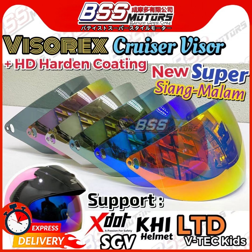 Rider Cruiser Visor Siang Malam SGV Cruiser KH Cruiser LTD VTEC Kids Xdot G118 Half Cut Visorex ...