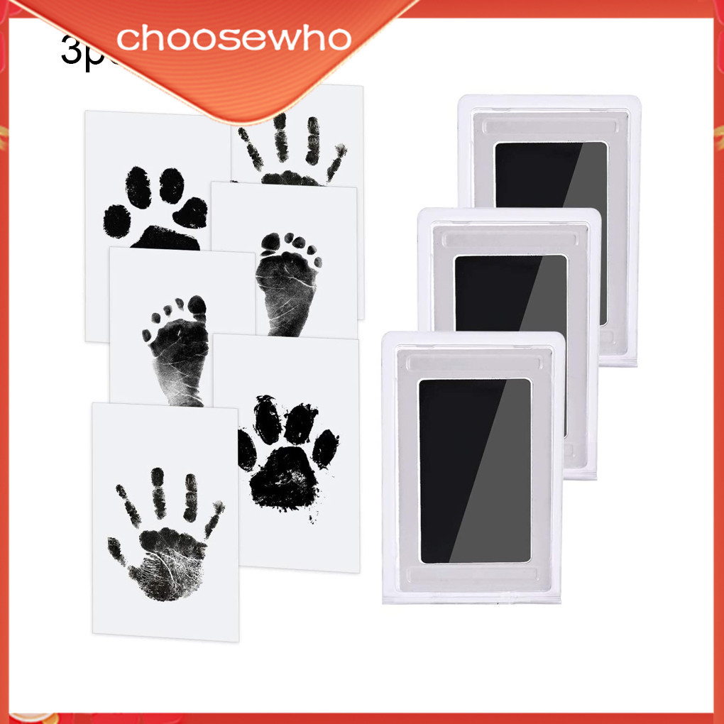 【Choo】3 Pieces Newborn Baby Handprint Footprint Inkpad Print ...