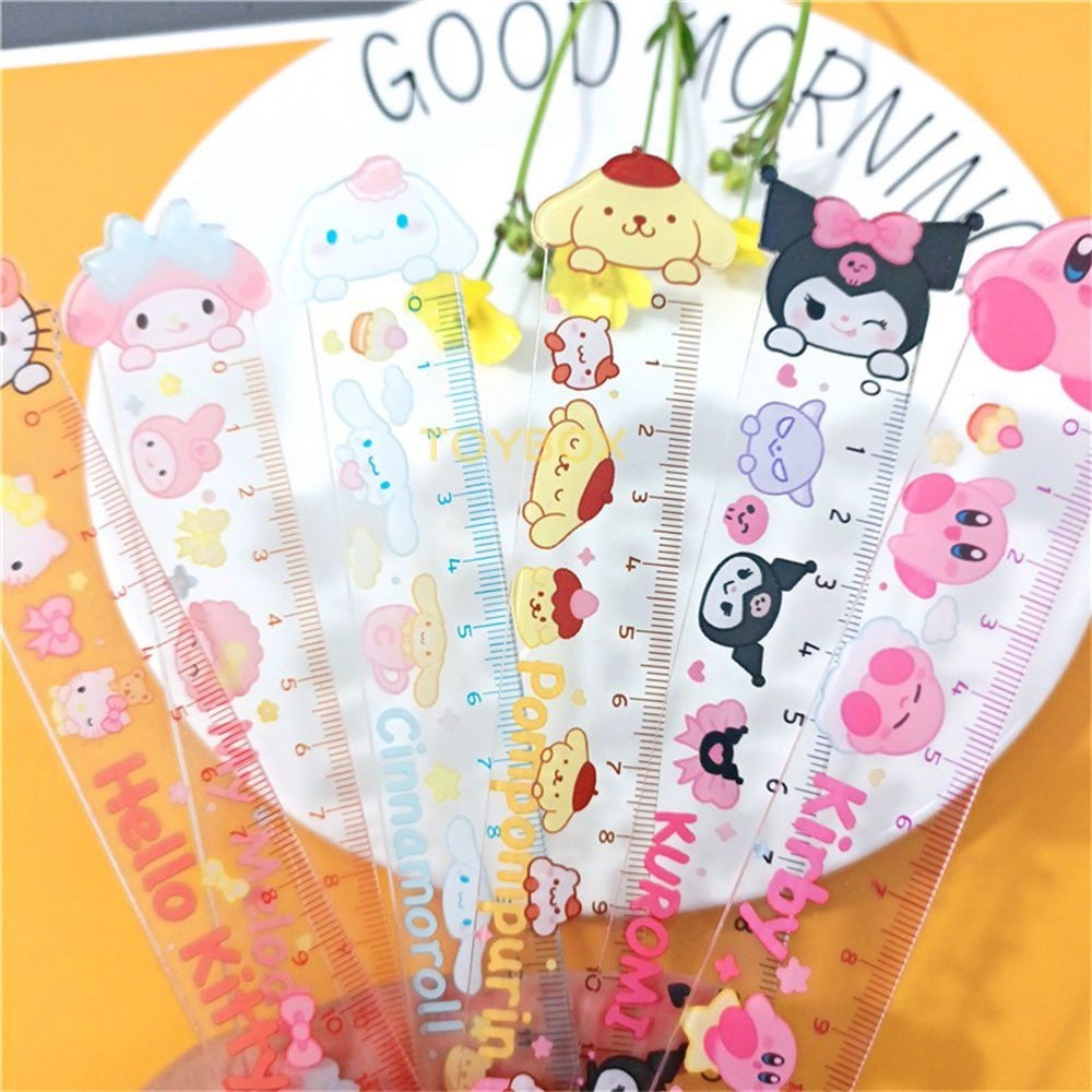 12/15cm Sanrio Hello Kitty Kuromi Cinnamoroll Ruler Ins Wind Acrylic ...