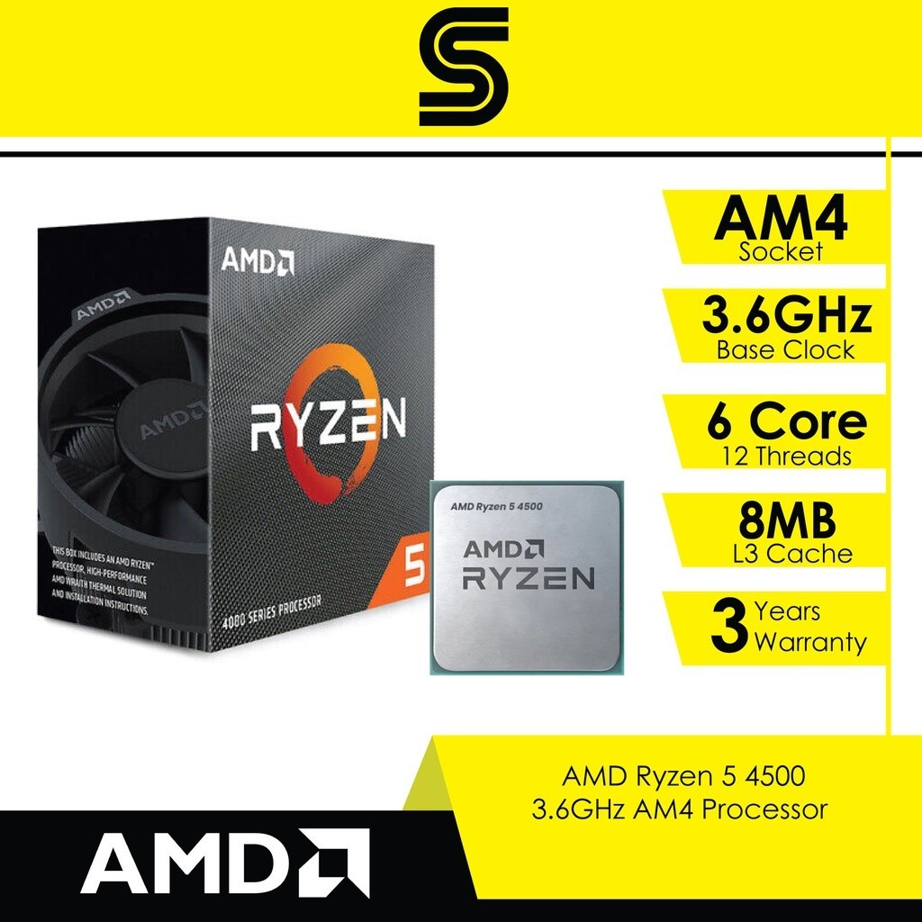 AMD Ryzen 5 4500 3.6GHz AM4 Processor | Shopee Malaysia