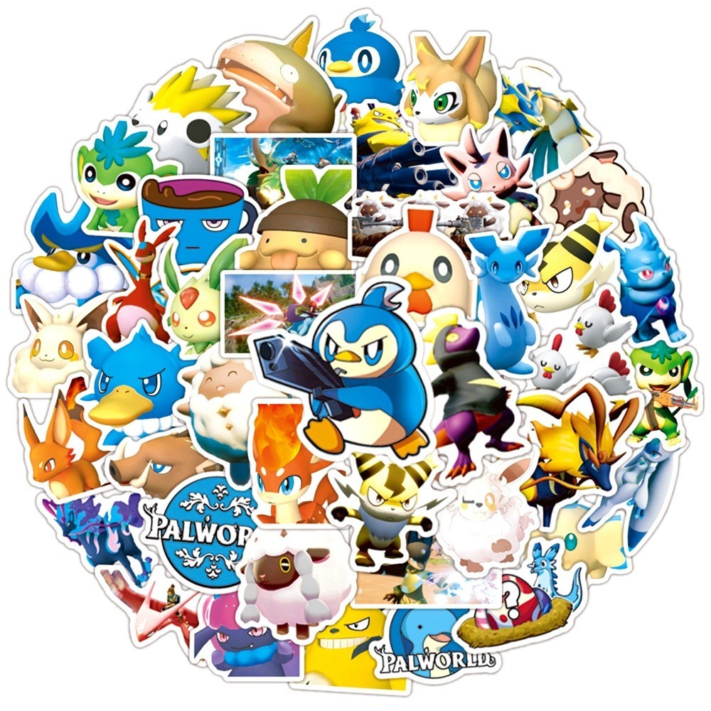 50PCS Hot Game Palworld Waterproof Graffiti Stickers for Helmet Bicycle ...