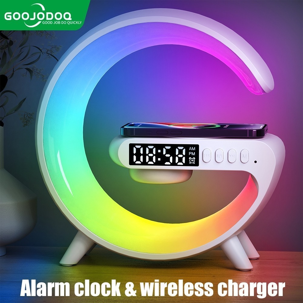 GOOJODOQ Wireless Charger for iPhone Fast PD Charging Alarm Clock with ...