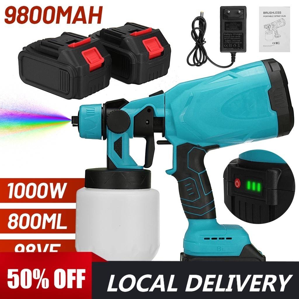 1000w Cordless Electric Spray Guns 800ml High Power Home Paint Sprayer ...