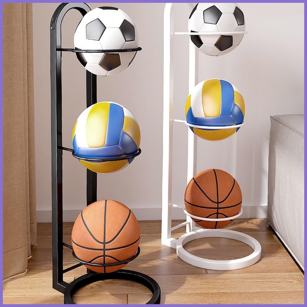 Ball Storage Holder Cast Iron Volleyball Organizer Rack Multi-Layer ...