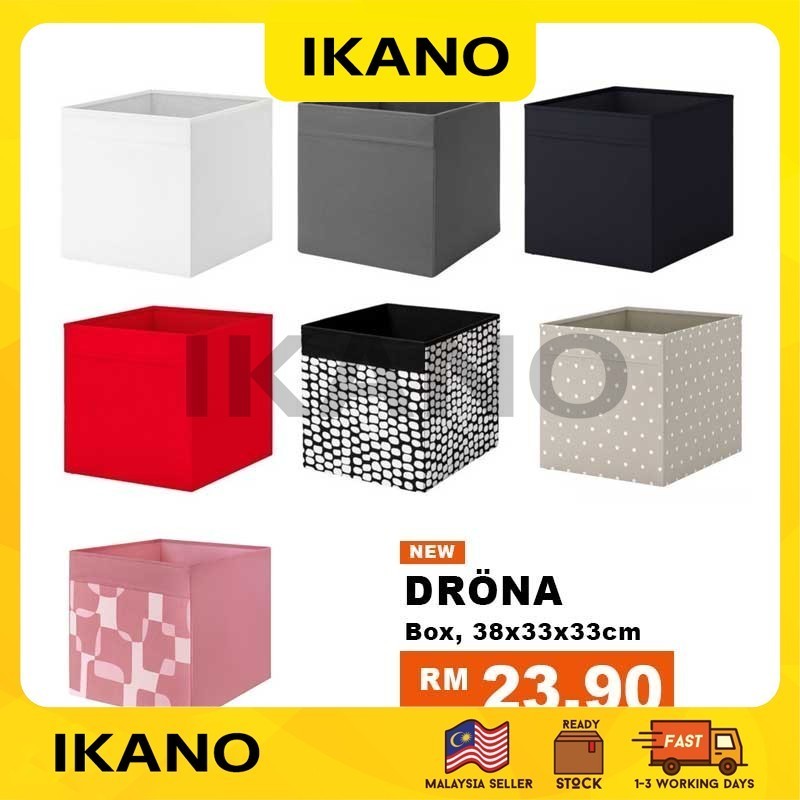 IKEA Kotak Polyester Kain DRÖNA Mudah Baldu Simpan Storage Box Fabric ...