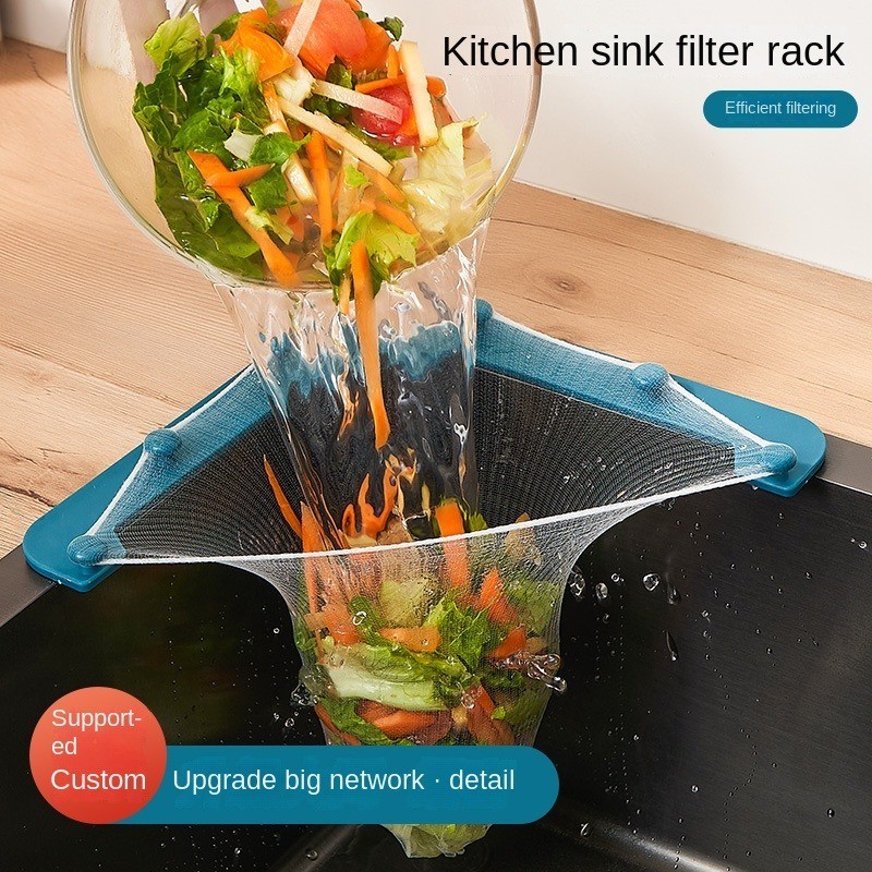 Kitchen Strainer Adjustable Multi-functional Triangle Food Waste Sink ...