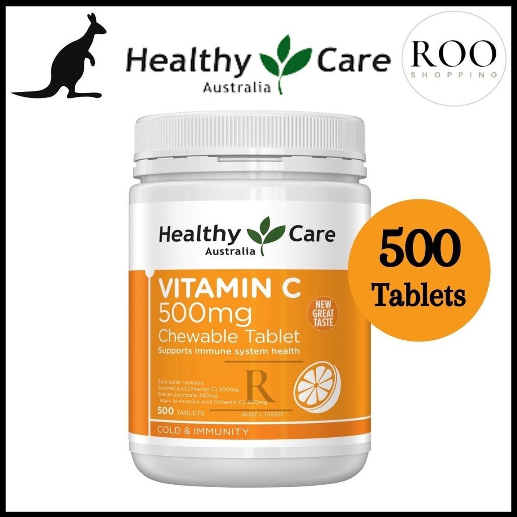 Healthy Care Vitamin C 500mg Chewable 500 Tablets 300 Tablets | Shopee ...