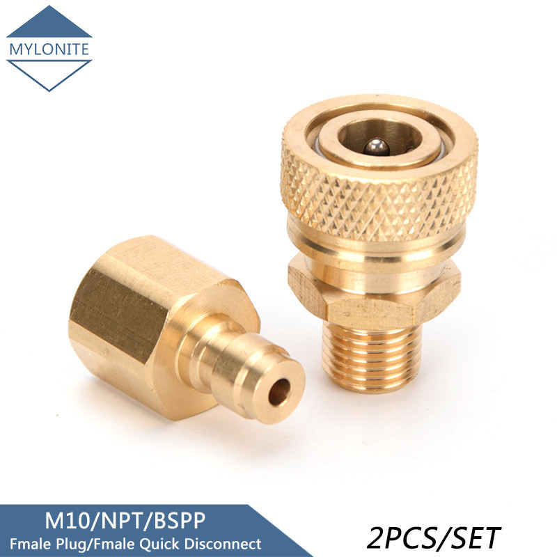 2pcs/set Copper Air Refill M10x1 Socket Quick Connect Fittings ...