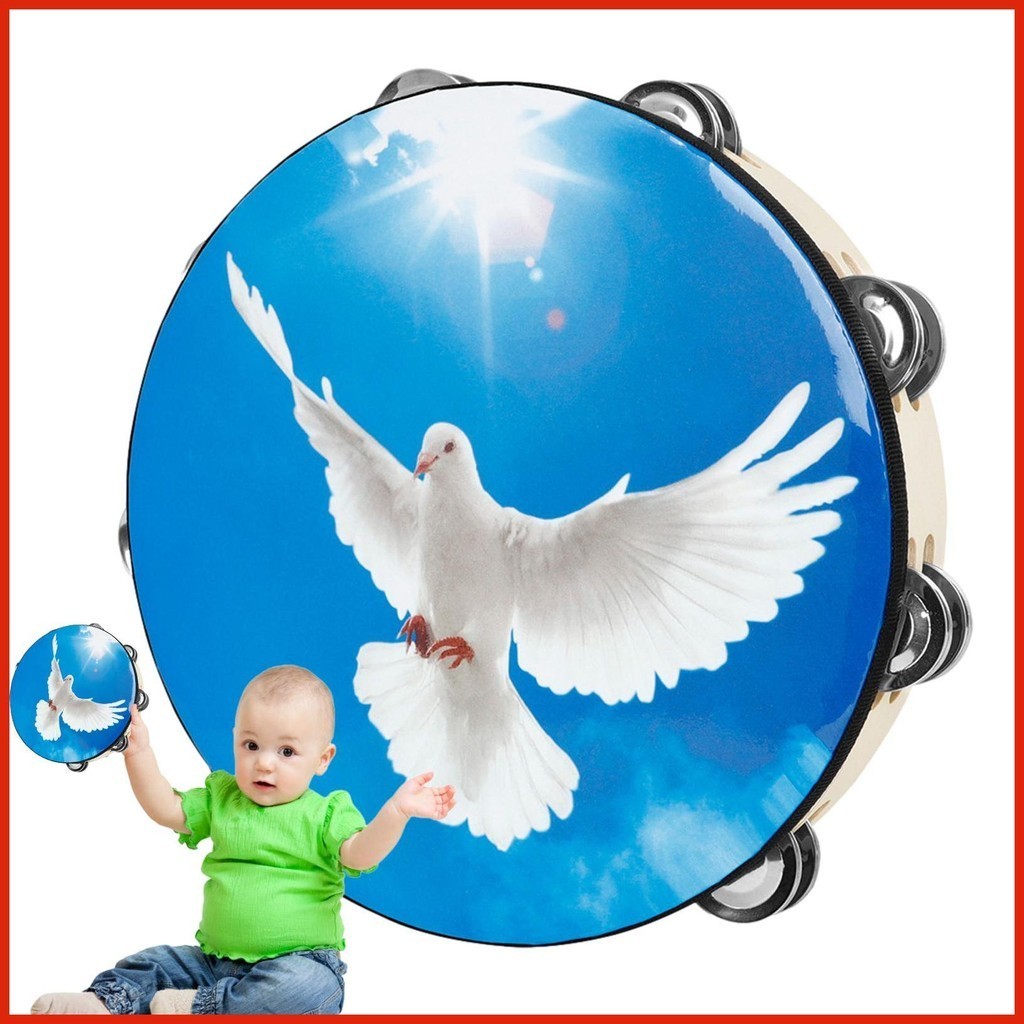 Tambourine Bird 10 Inches Bird Pattern Double Rows Jingles Tambourine ...