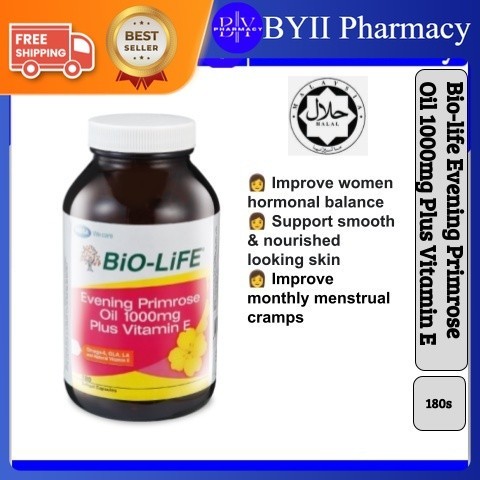 Exp 10/2025 Bio Life Evening Primrose Oil 1000mg Plus Vitamin E 180s ...