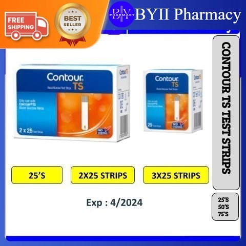 Contour TS Blood Glucose Test Strip (25's or 2x25's or 3x25's) | Shopee ...