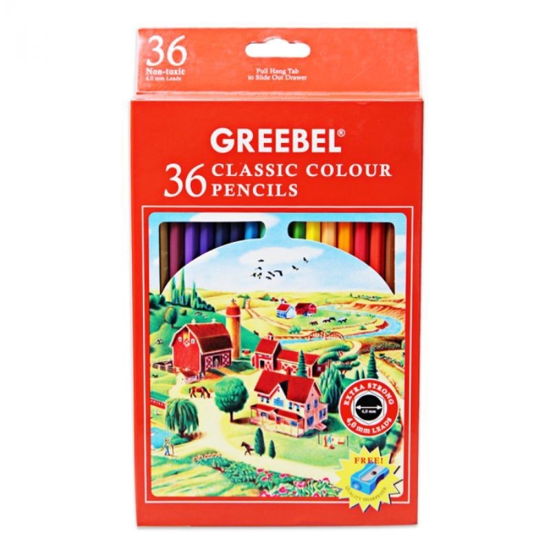 Greebel Color Pencil 36 Colors free Sharpener (1 set) | Shopee Malaysia
